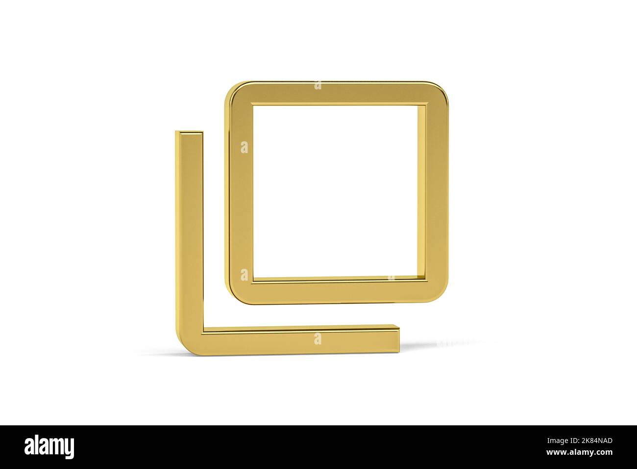 Golden 3d popup con isolated on white background - 3d render Stock ...