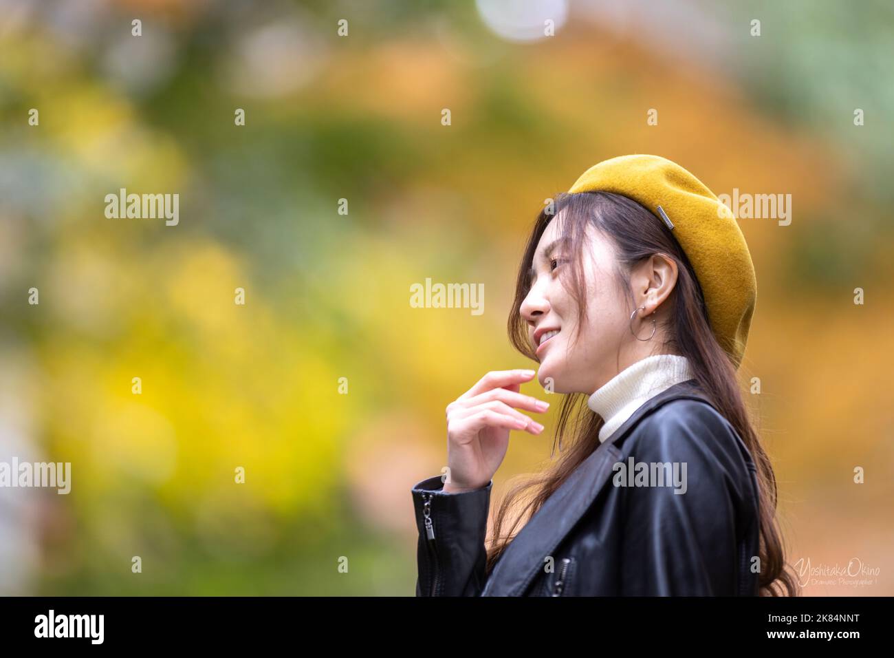 Beautiful autumn leaves and beautiful Japanese women in Japan Stock ...