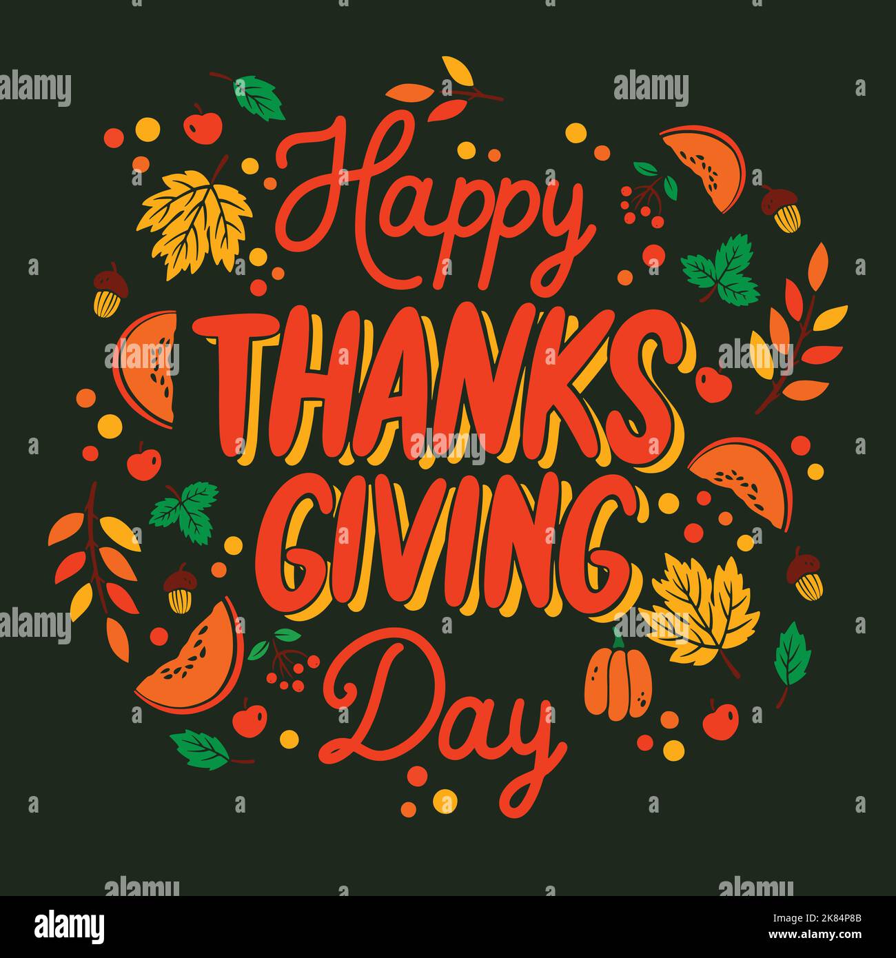 hand drawn thanksgiving text vector design illustration Stock Vector ...