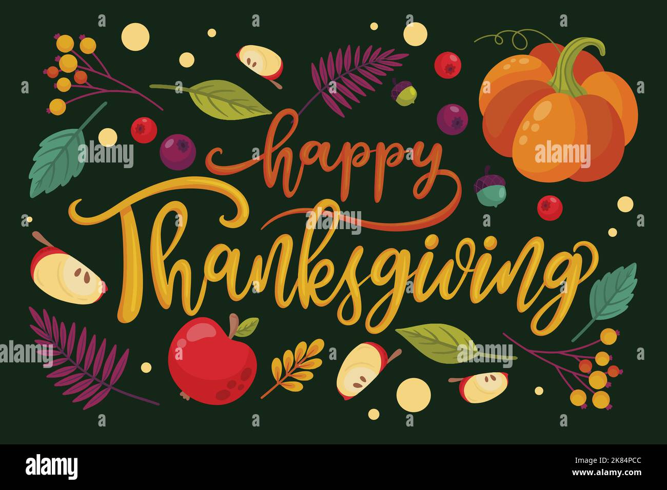 flat thanksgiving text vector design illustration Stock Vector Image ...
