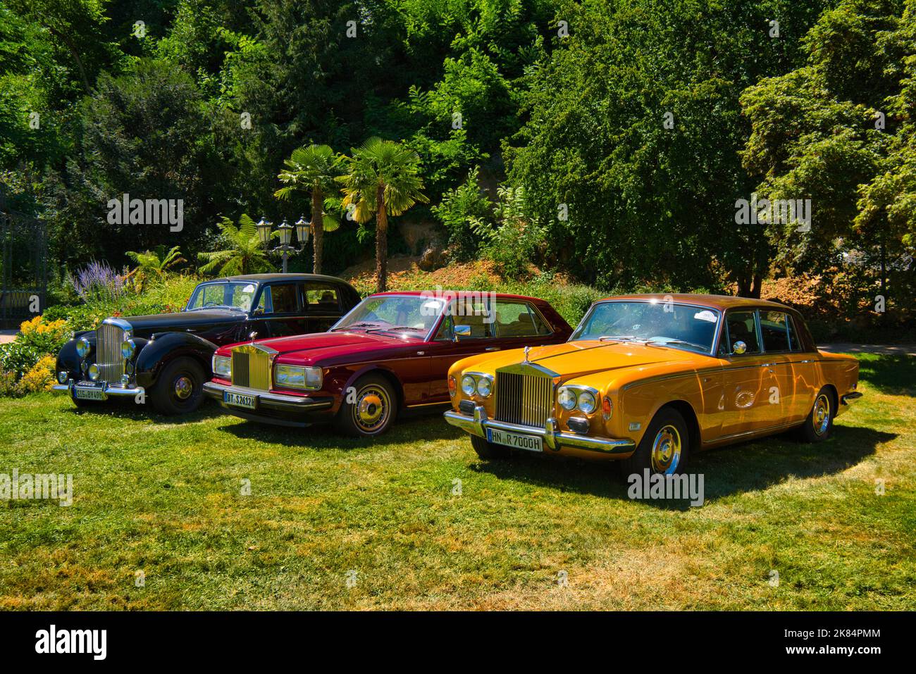 BADEN BADEN, GERMANY - JULY 2022: black Bentley Mark VI MK 6 MK6, red ...