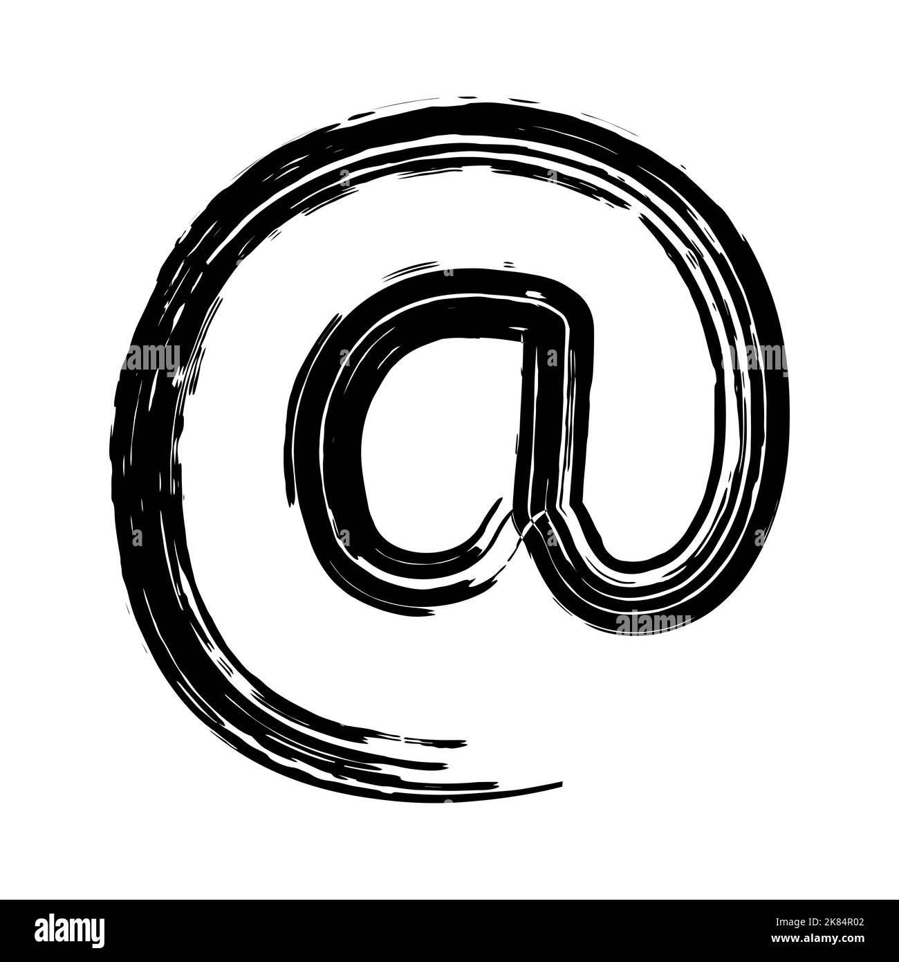 Email sign dog - monkey, black brush drawing, vector Stock Vector Image ...