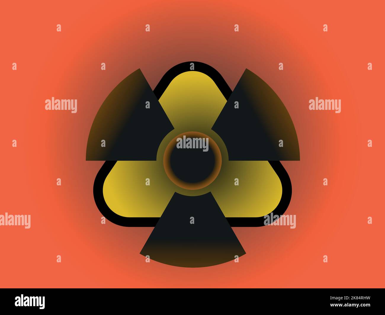 Sign of a zone of increased radiation hazard. Vector image. Radiation ...