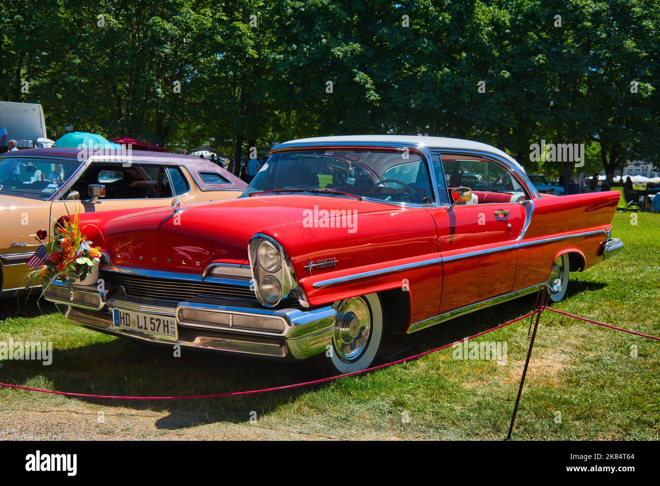 BADEN BADEN, GERMANY - JULY 2022: red Lincoln Premiere 1956, oldtimer ...