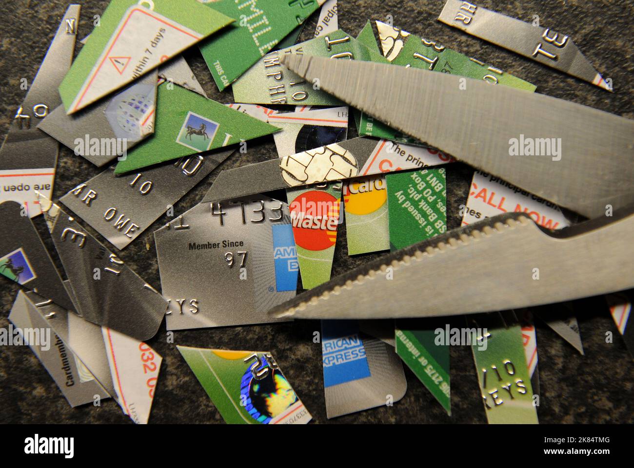File photo dated 21/01/09 of cut up credit cards in Newcastle. Nearly ...