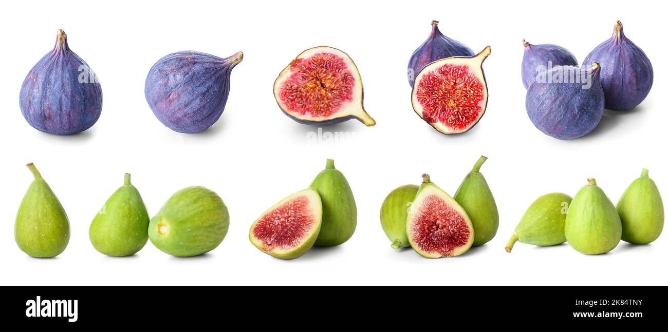Set of fresh figs isolated on white Stock Photo - Alamy