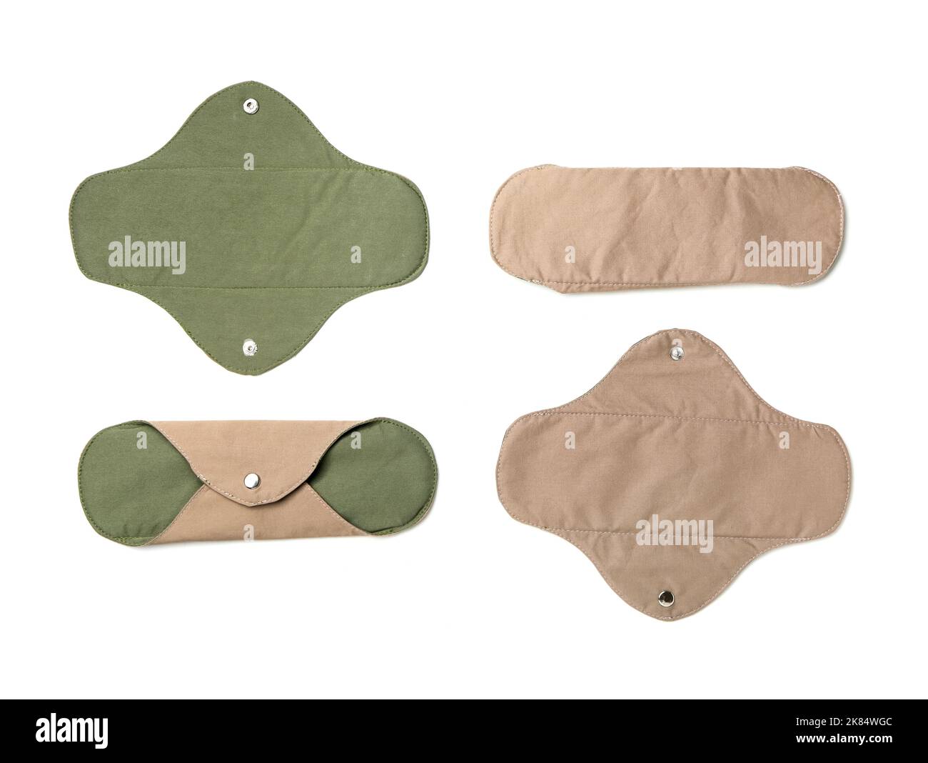 Different reusable menstrual pads on white background Stock Photo - Alamy