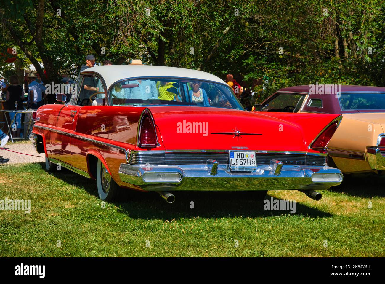 BADEN BADEN, GERMANY - JULY 2022: red Lincoln Premiere 1956, oldtimer ...