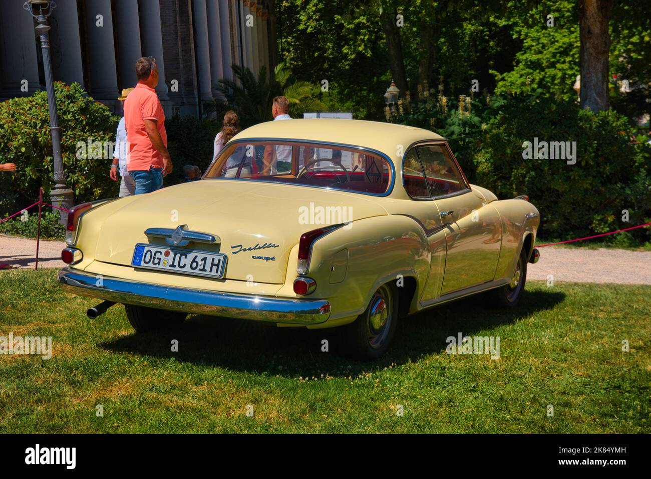 BADEN BADEN, GERMANY - JULY 2022: beige yellow Borgward Isabella 1954 ...
