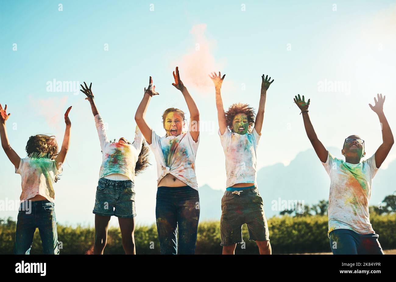 Being a kid is all about having fun. a group of teenagers having fun ...