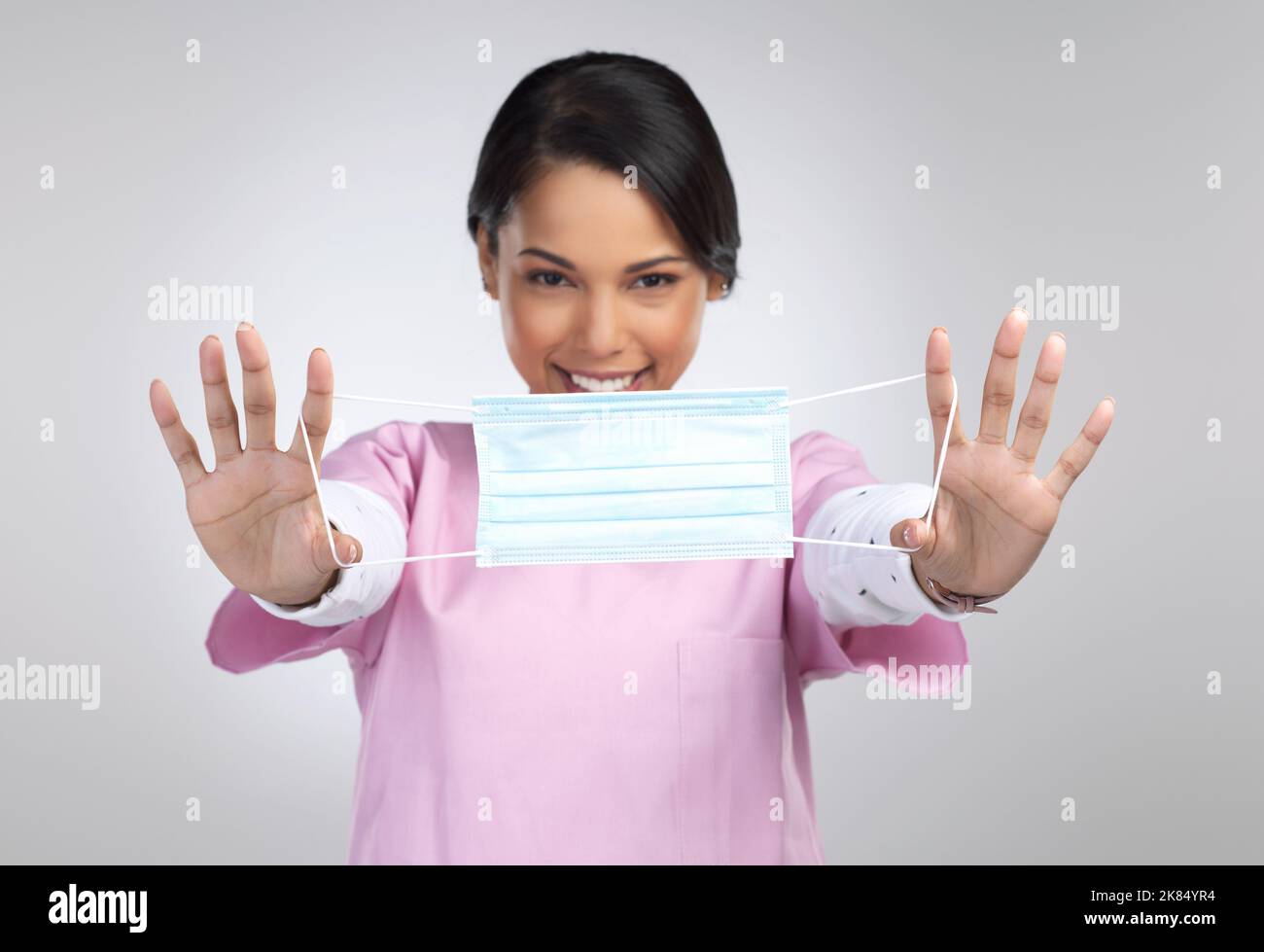 Wear your mask. Cropped portrait of an attractive young female ...