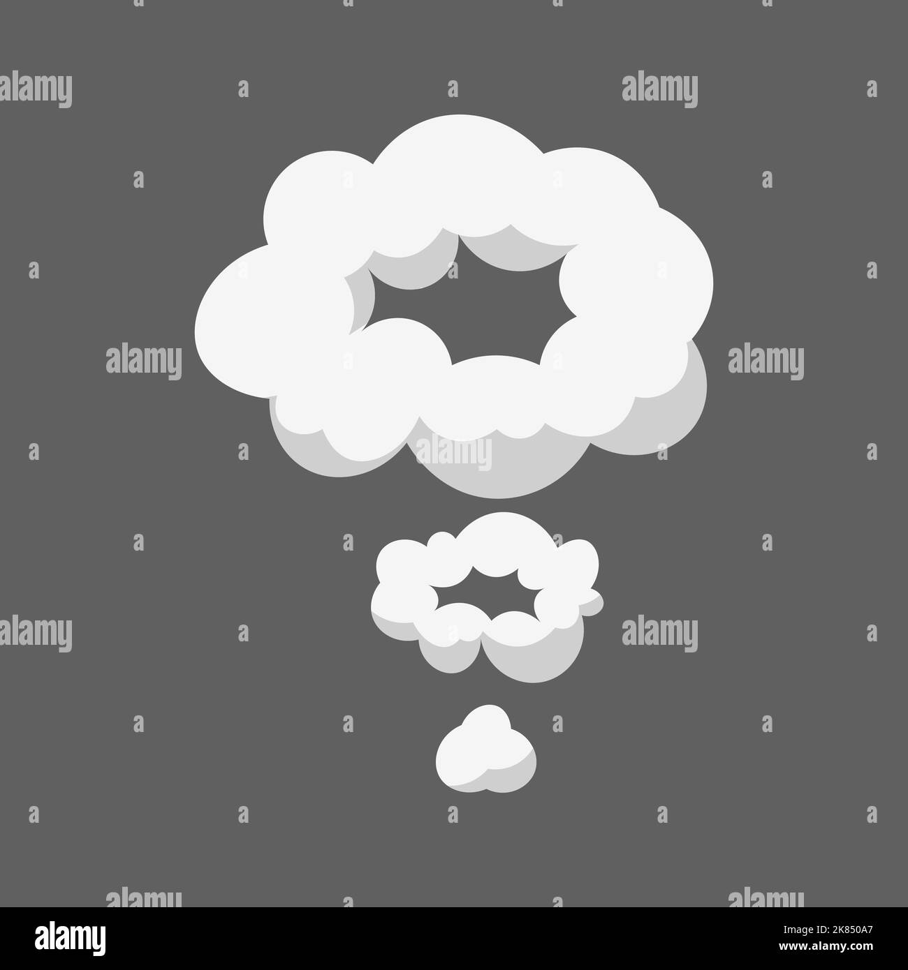 Cartoon smoke cloud. Comic stem effect. Vector fog silhouette set Stock ...