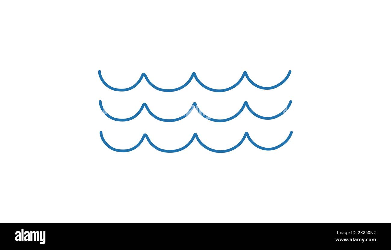 Sea wave. Doodle ocean curl waves. Vector marine outline sketch Stock ...