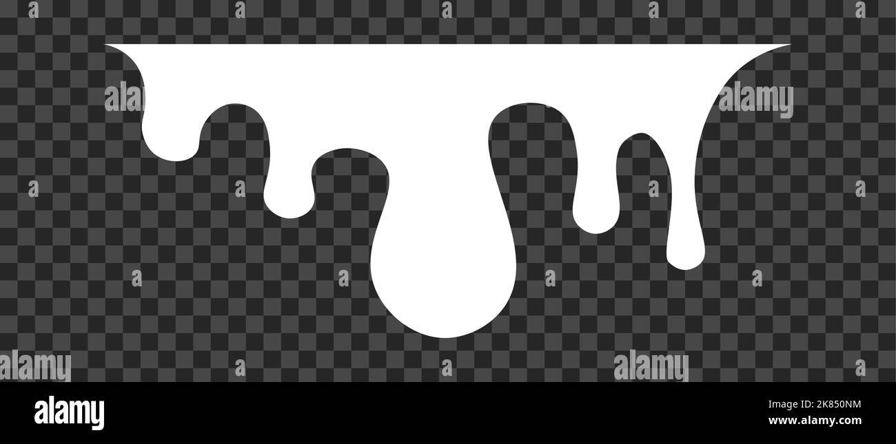 White melt drips, milk yogurt flowing drops. Vector graffiti paint drip ...