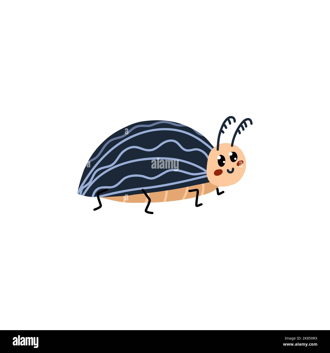 Funny bug. Happy cartoon insect. Colorful hand drawn vector ...