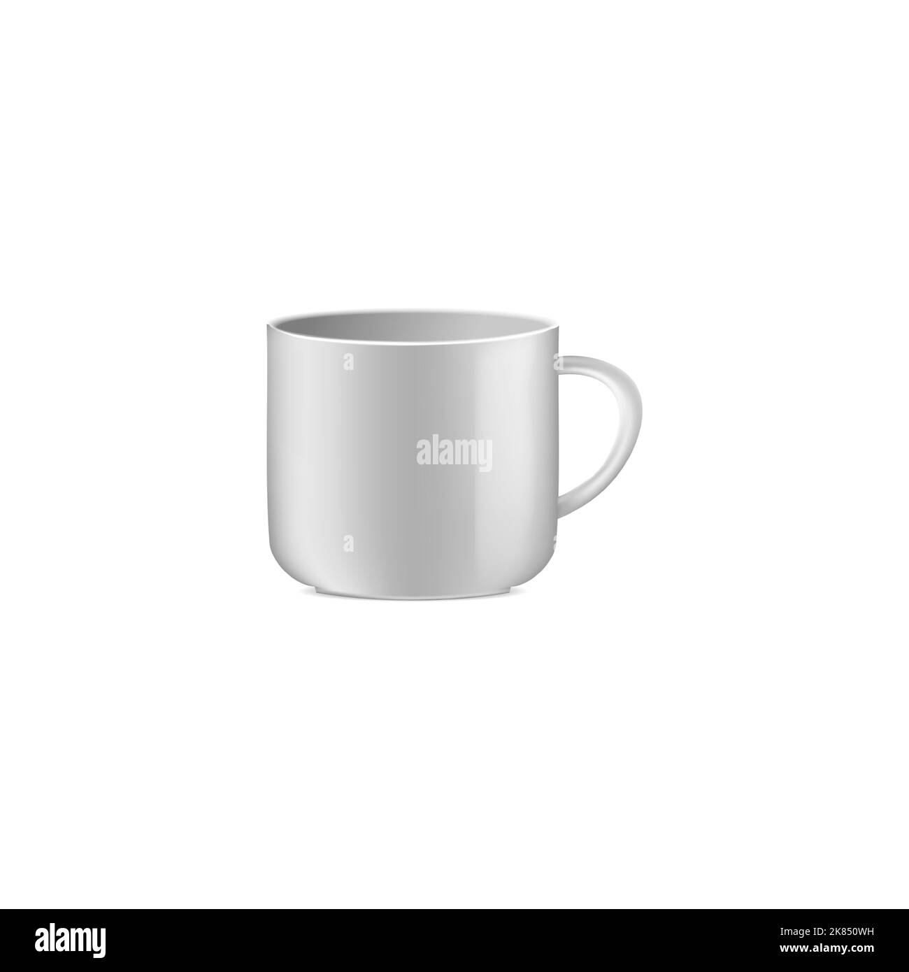 Coffee cups mock up. Ceramic 3D mug template. Vector blankn teacups set ...