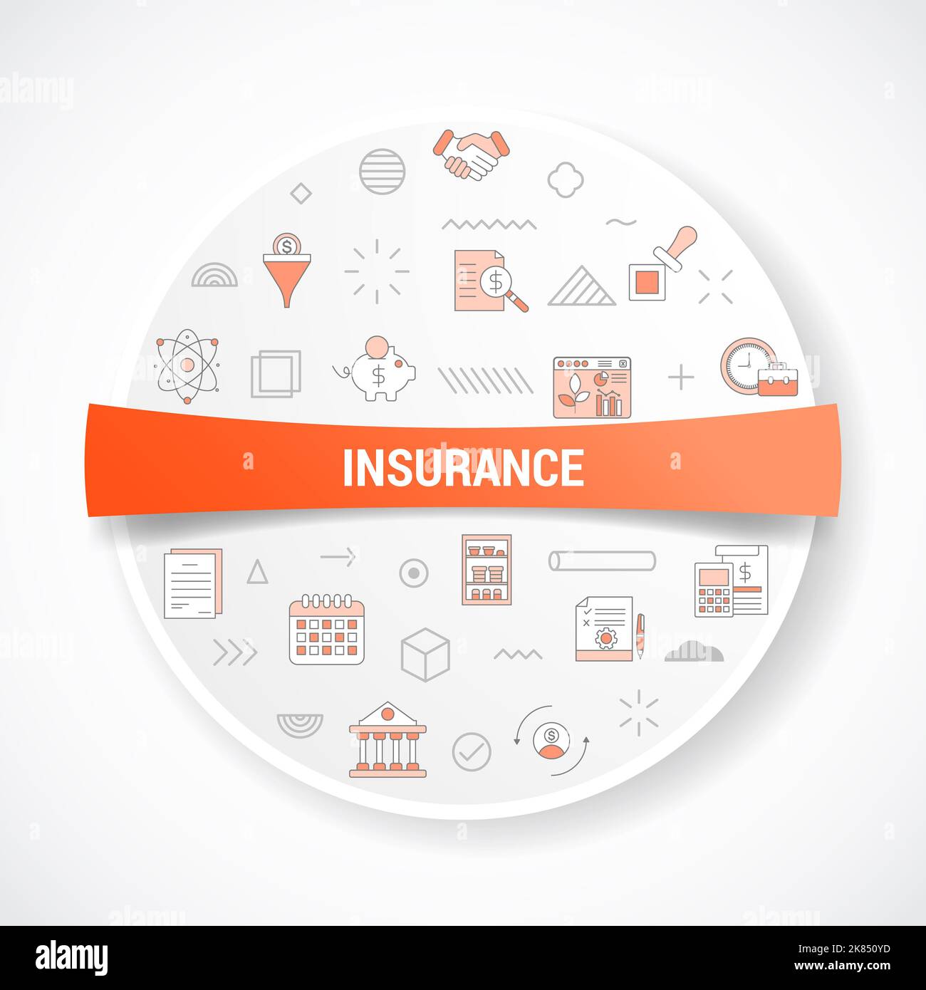 insurance concept with icon concept with round or circle shape for ...