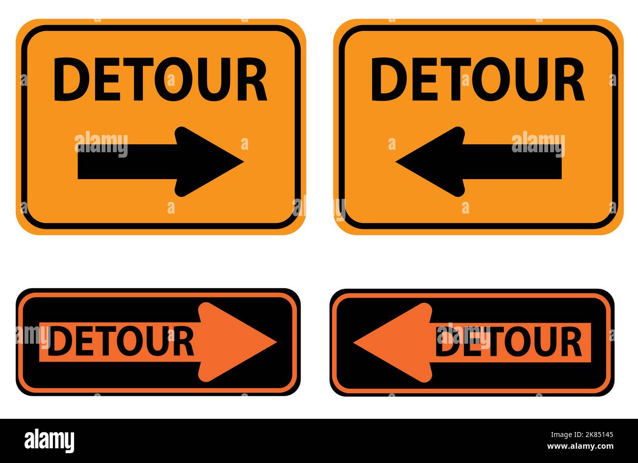Traffic Detour sign on white background. Detour symbol. flat style ...