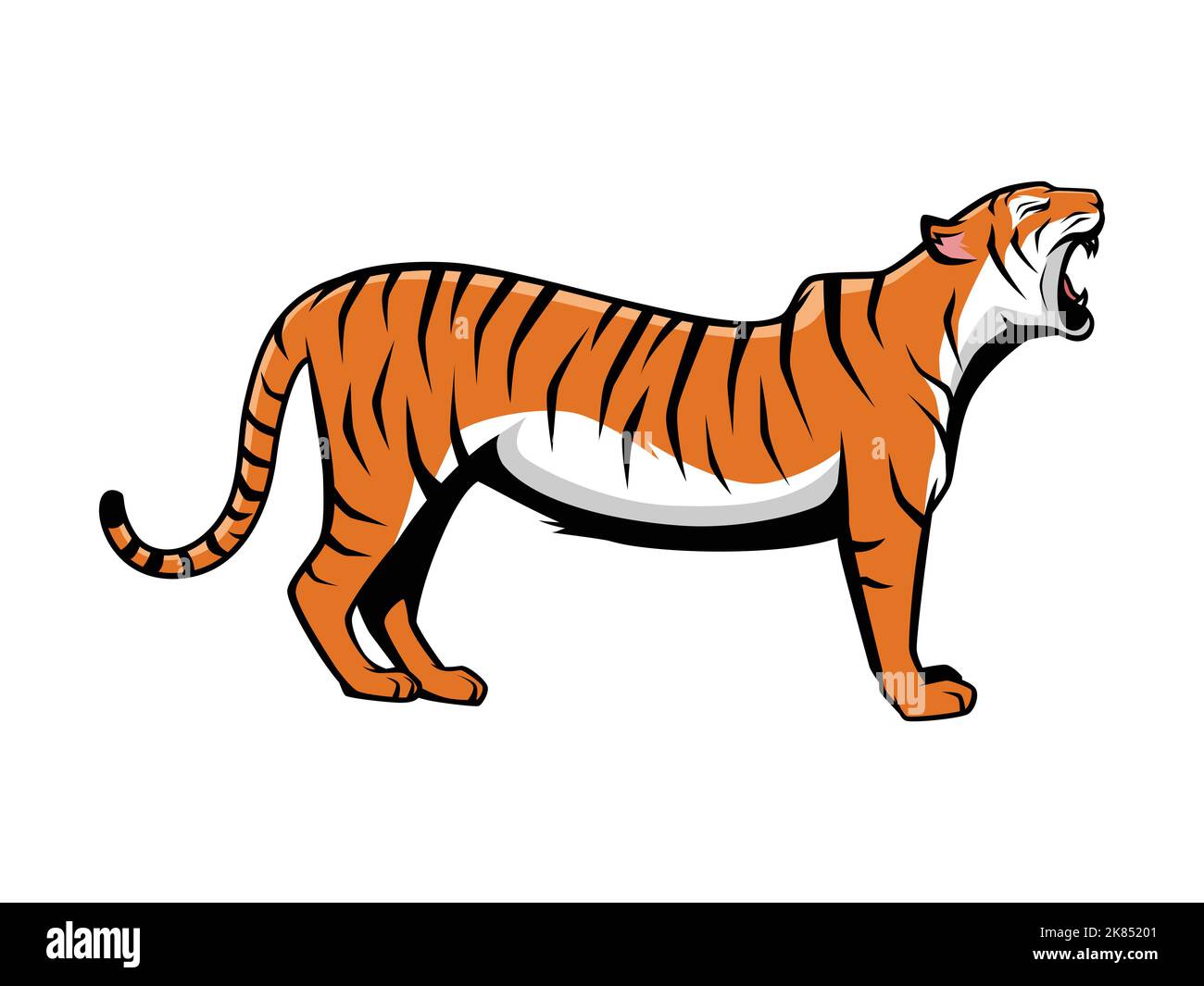 Tiger Roar Vector Cartoon Illustration Mascot Logo Isolated on a White ...