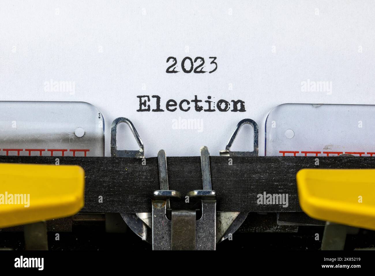 Election 2023 written on an old typewriter Stock Photo - Alamy