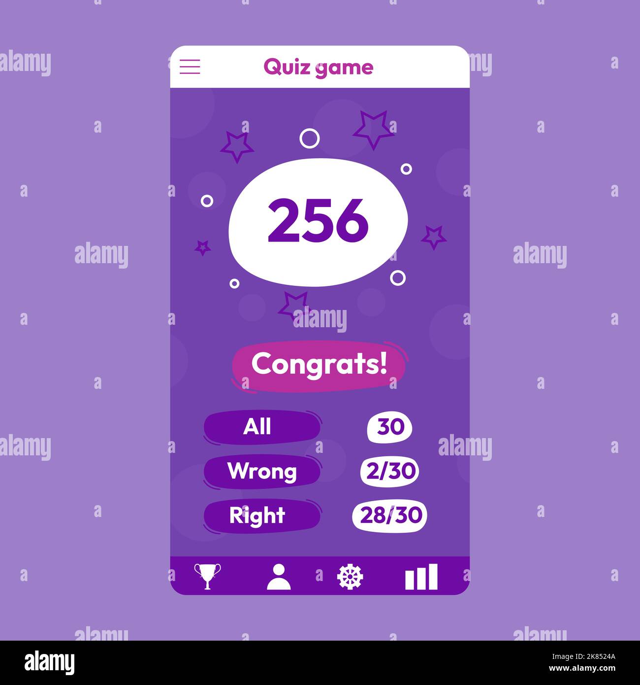 Quiz test lottery millionaire menu template. Quiz game frame ...