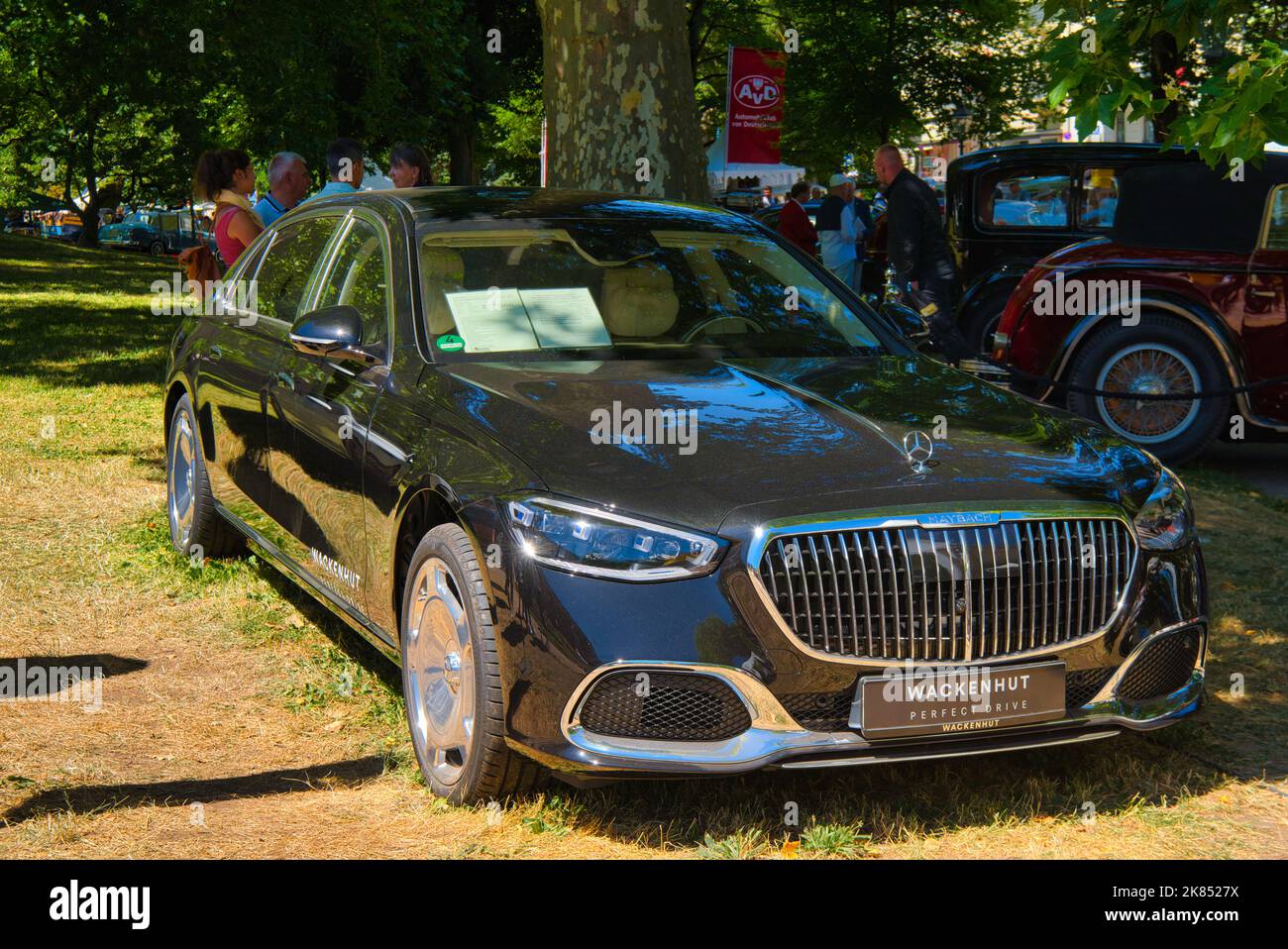 BADEN BADEN, GERMANY - JULY 2022: black MERCEDES-BENZ S-CLASS MERCEDES ...