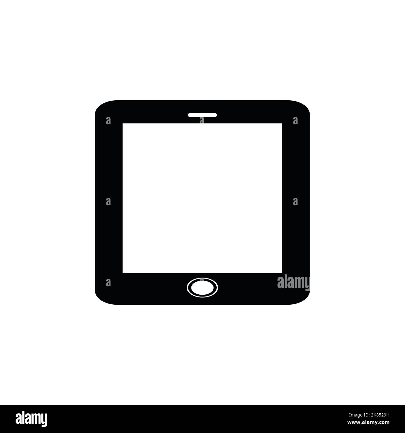 Icon of black tablet on white isolated background Stock Vector Image ...