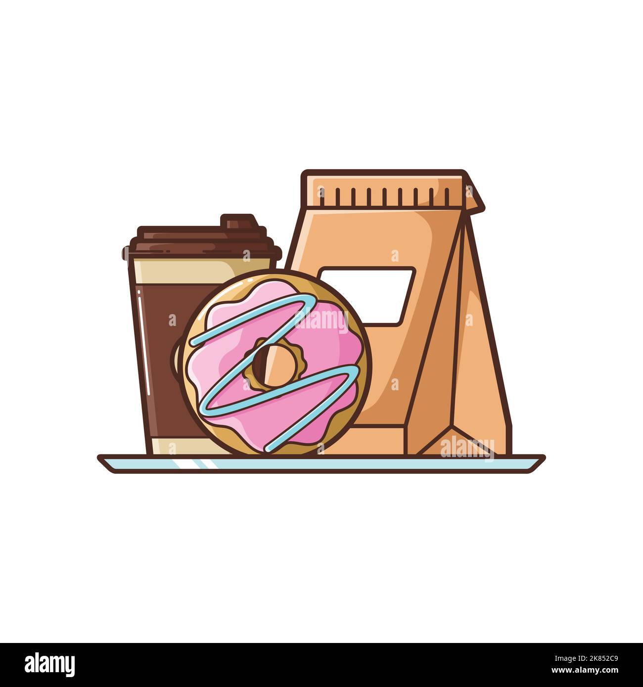 Illustration of Donuts and Coffee takeout - vector illustration design ...