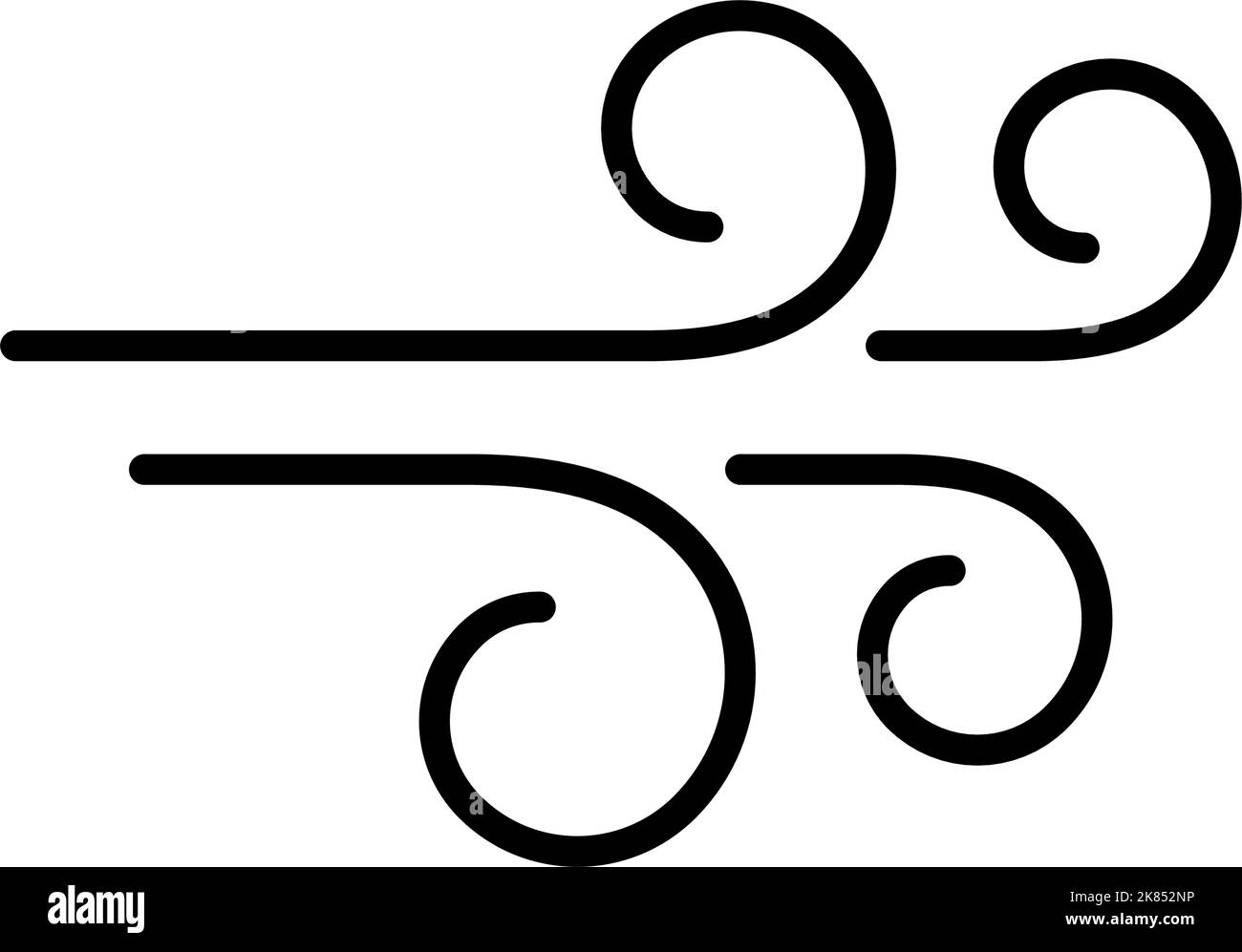 Wind blow line icon. Air flow flat sign. Symbol of windy weather ...