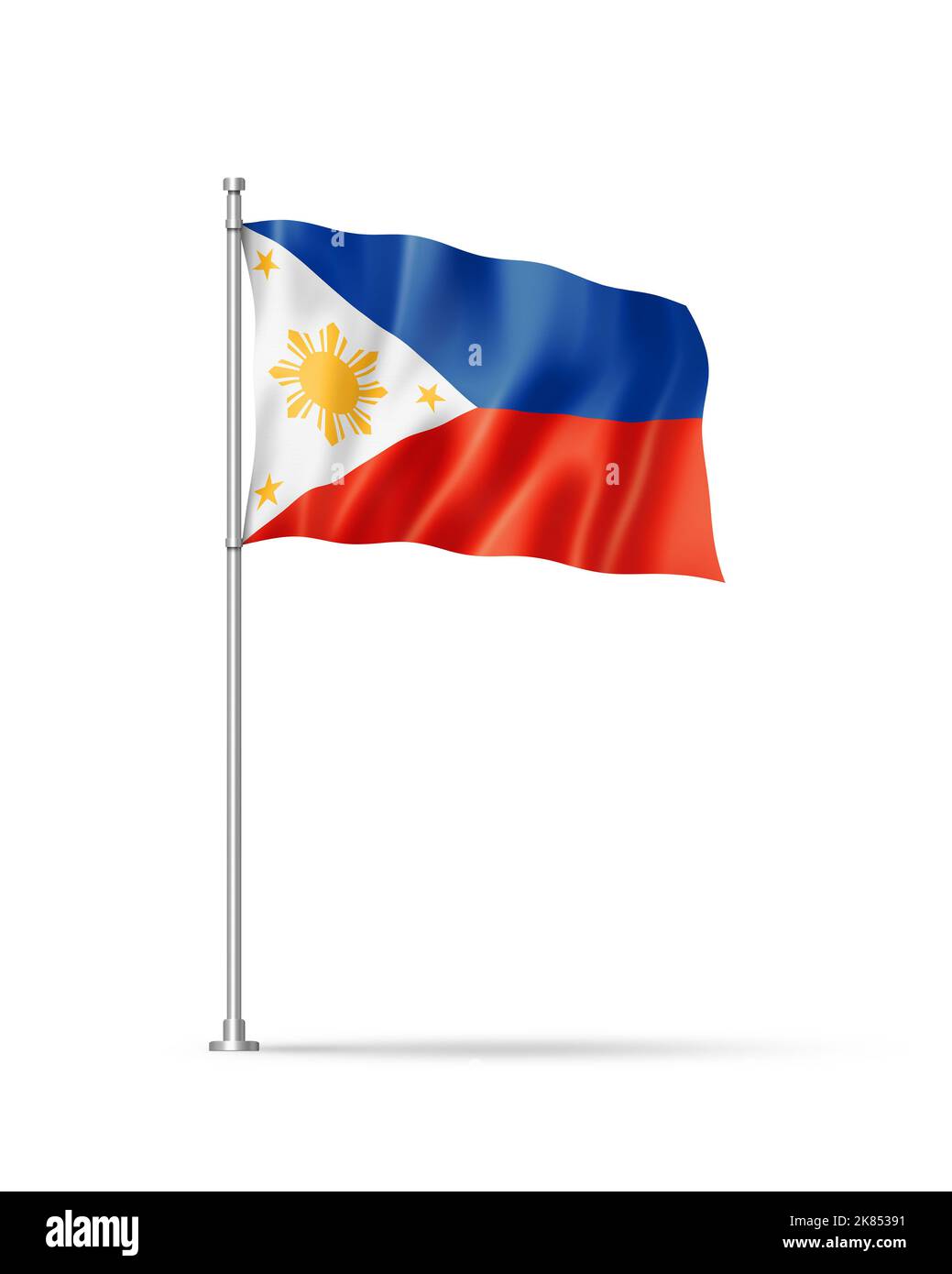 Philippines flag, 3D illustration, isolated on white Stock Photo - Alamy