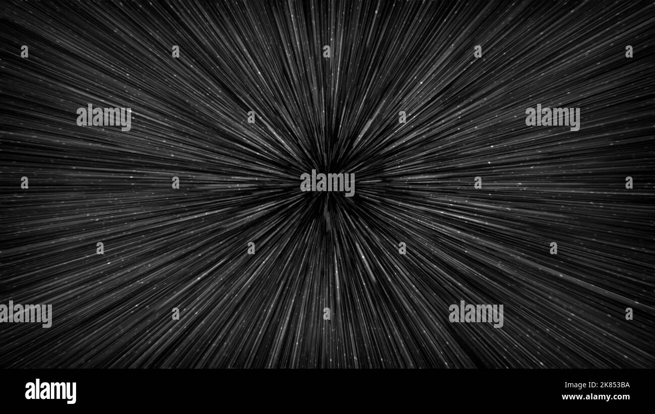 Hyperspace speed effect in night starry sky. Bright black galaxy ...