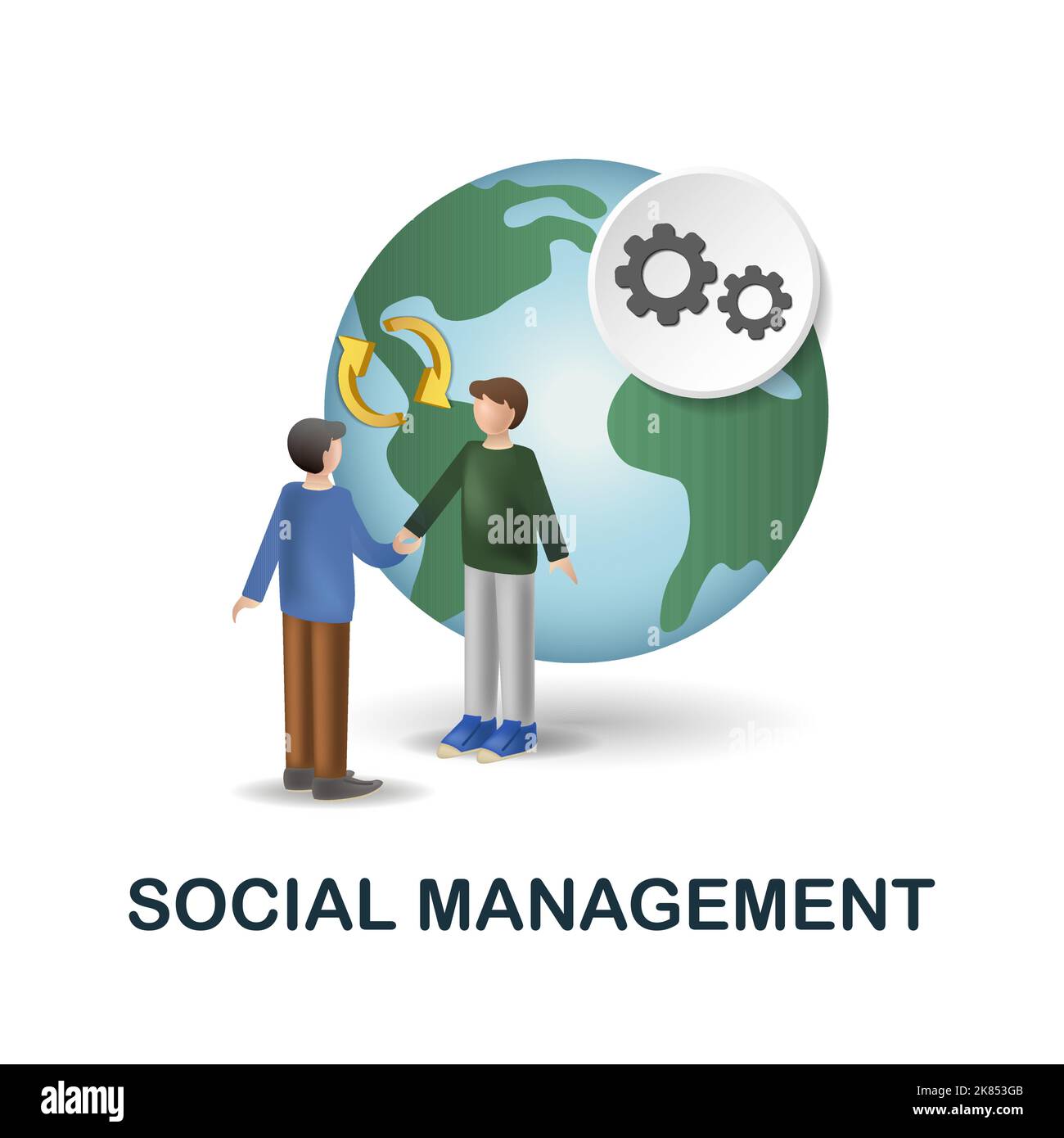 Social Management icon. 3d illustration from esg collection. Creative ...