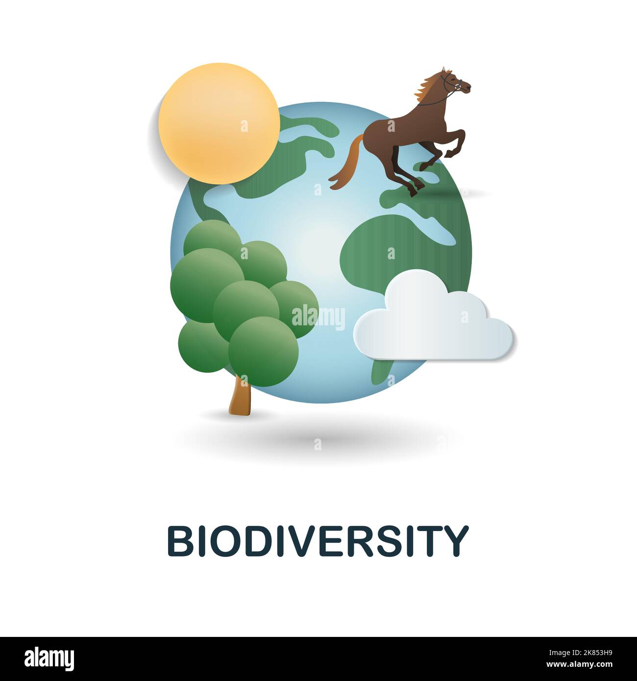 Biodiversity icon. 3d illustration from esg collection. Creative ...