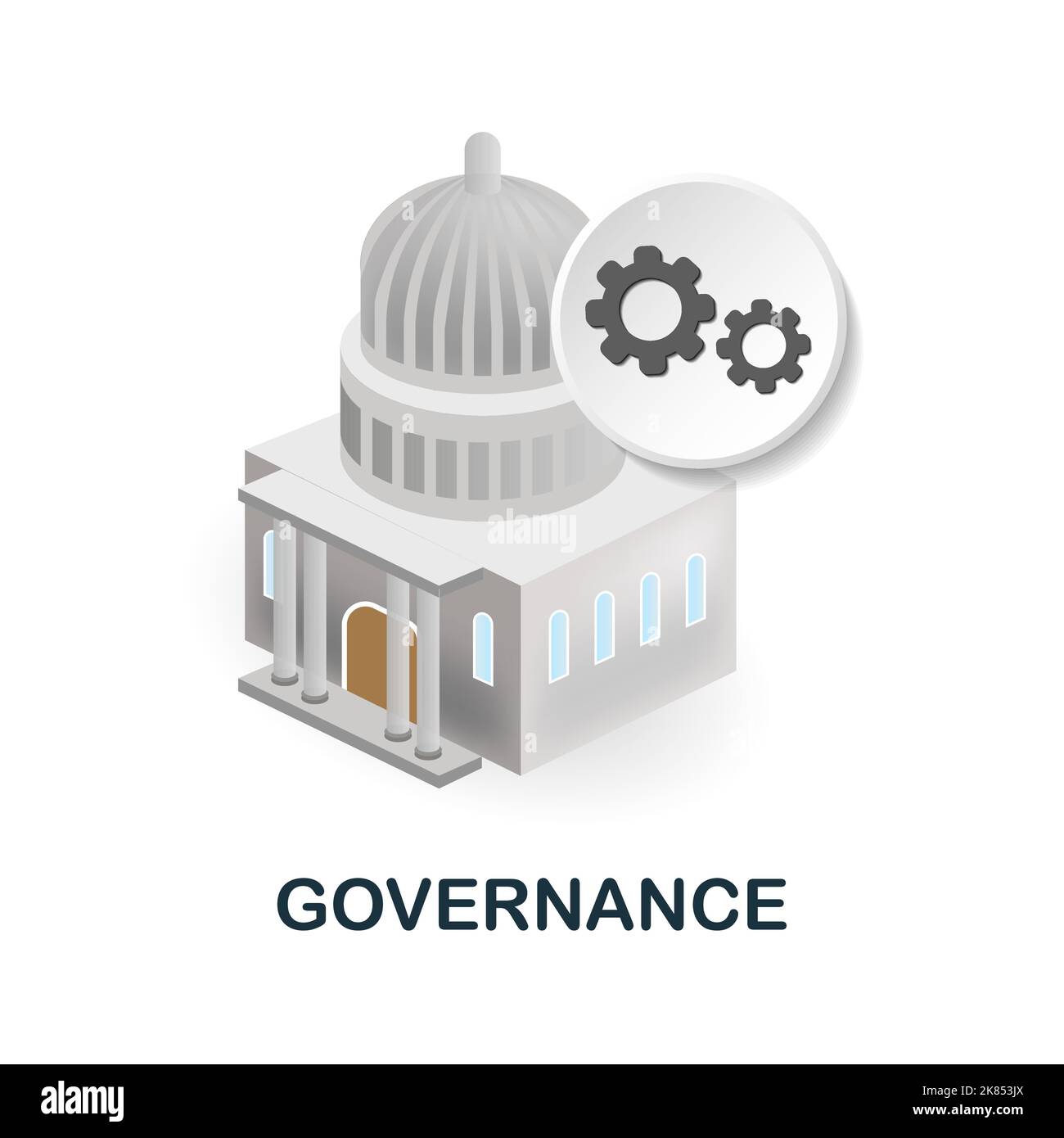 Governance icon. 3d illustration from esg collection. Creative Governance 3d icon for web design ...