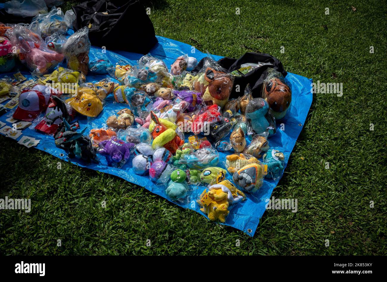 Taipei. 21st Oct, 2022. Stand with pokemon toys as Pokemon hunters ...
