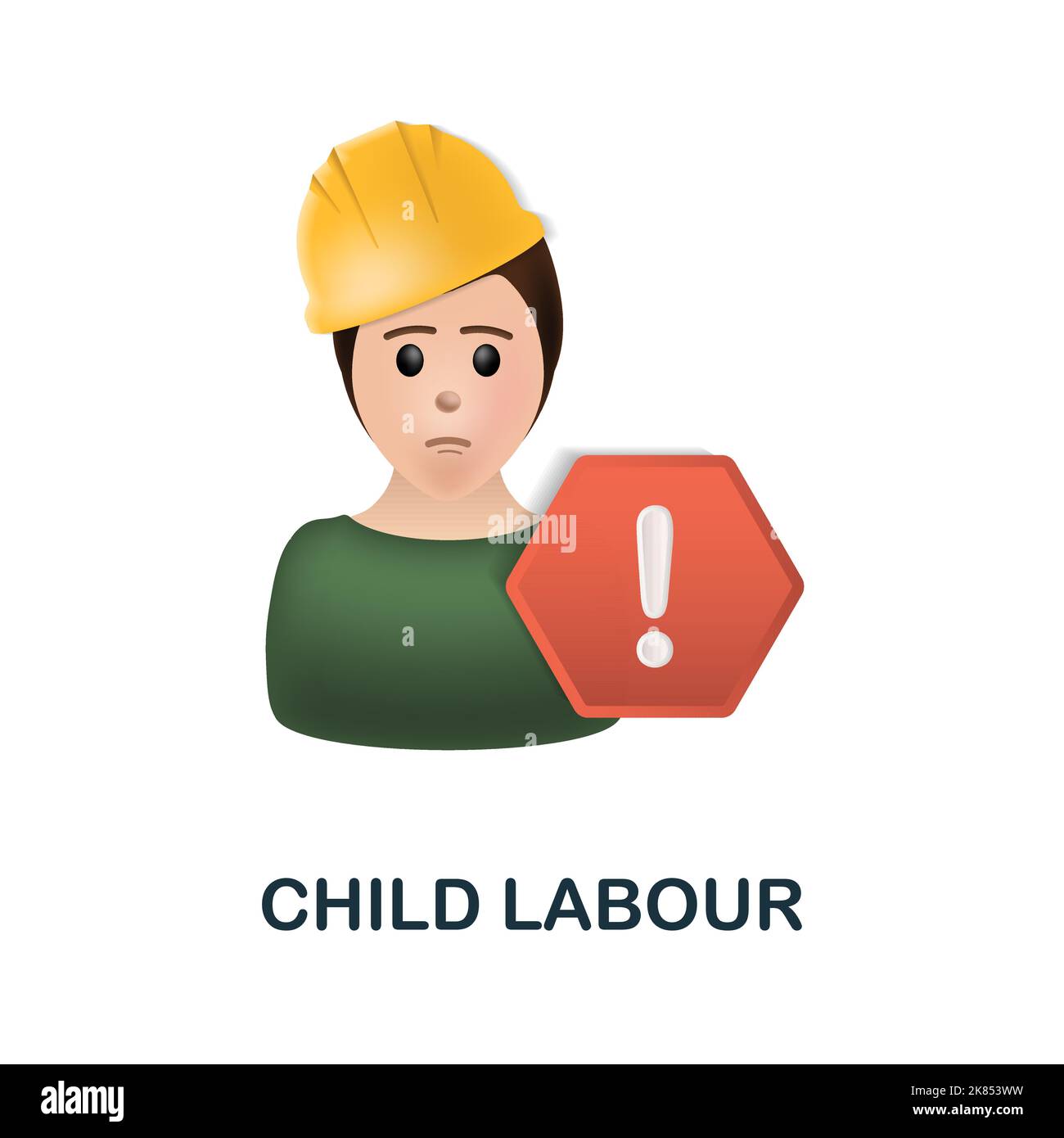 Child Labour icon. 3d illustration from esg collection. Creative Child ...