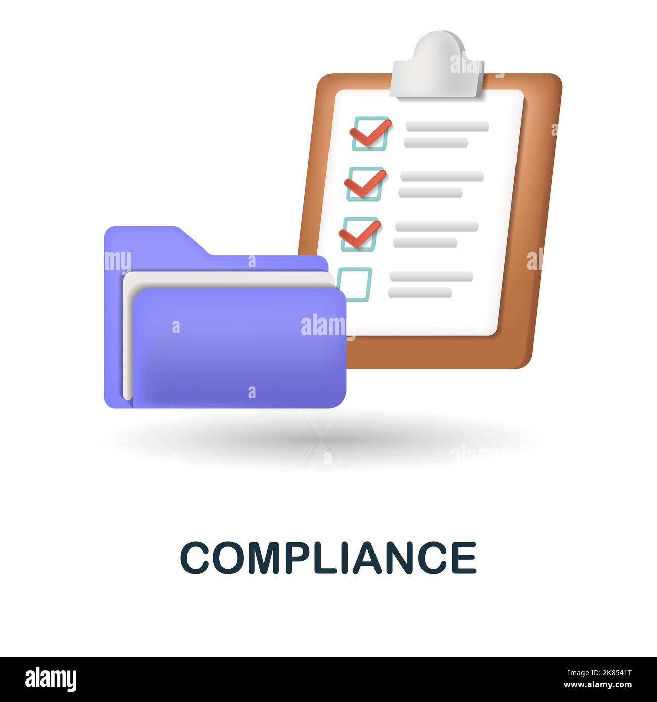 Compliance icon. 3d illustration from esg collection. Creative Compliance 3d icon for web design ...