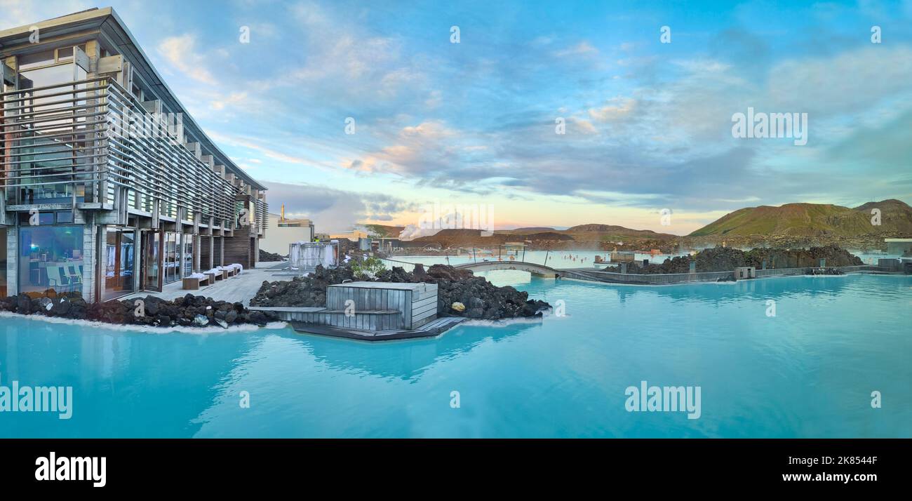 Panoramic view of hot spring Blue Lagoon, Iceland Stock Photo - Alamy