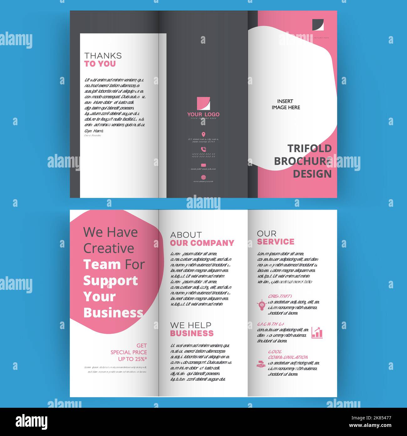 design of universal trifold brochure template simple modern style for ...