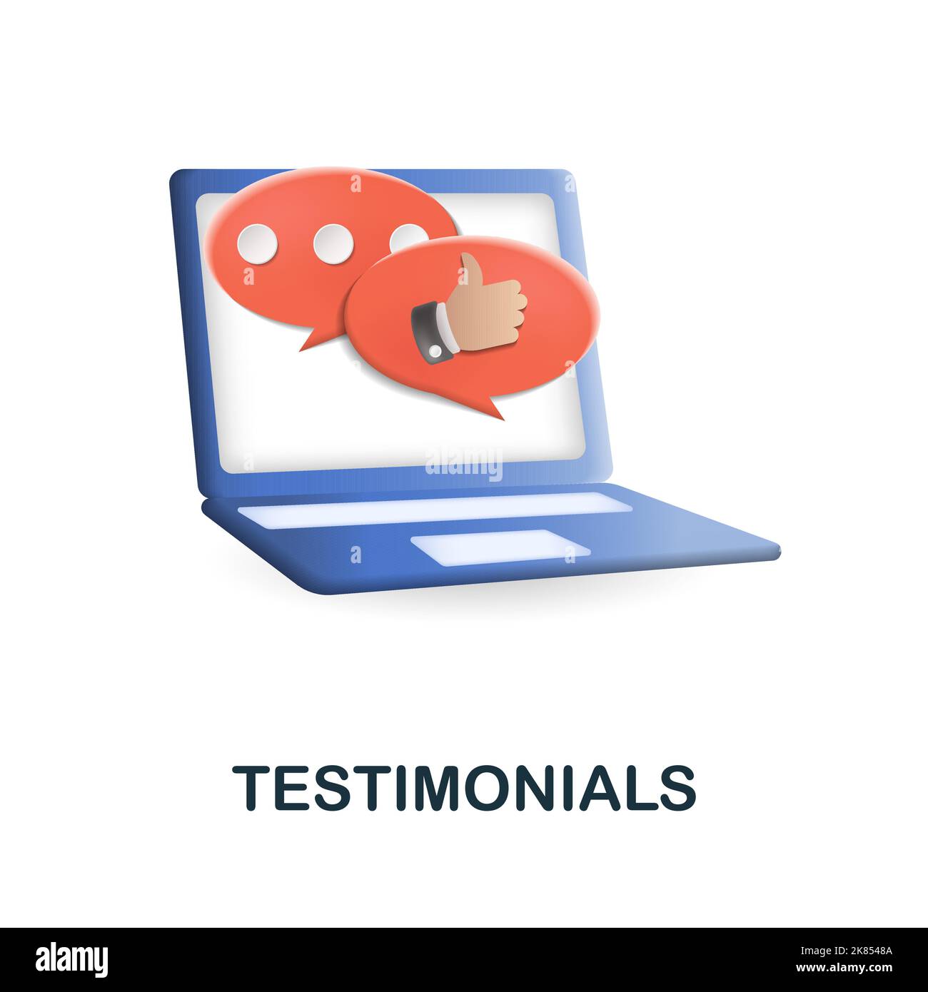Testimonials icon. 3d illustration from feedback collection. Creative ...