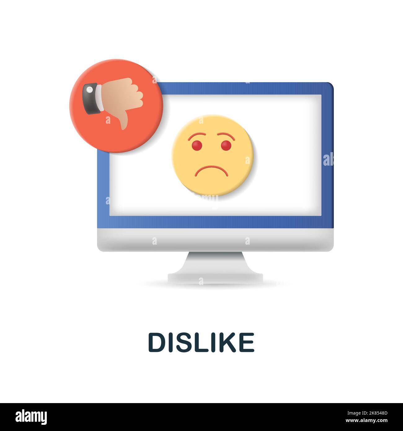 Dislike icon. 3d illustration from feedback collection. Creative ...