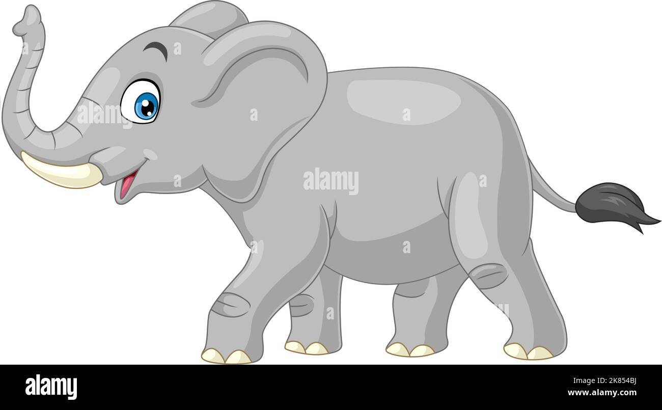 Cartoon elephant isolated on white background Stock Vector Image & Art ...