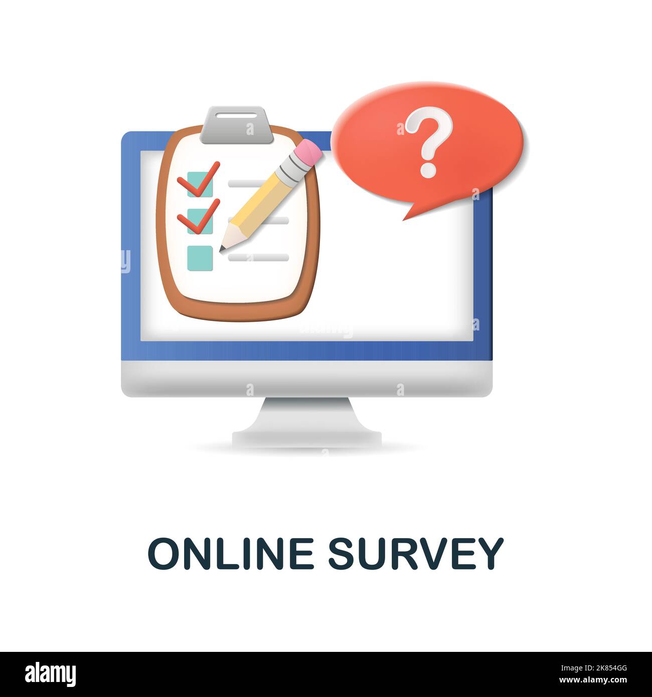 Online Survey icon. 3d illustration from feedback collection. Creative ...
