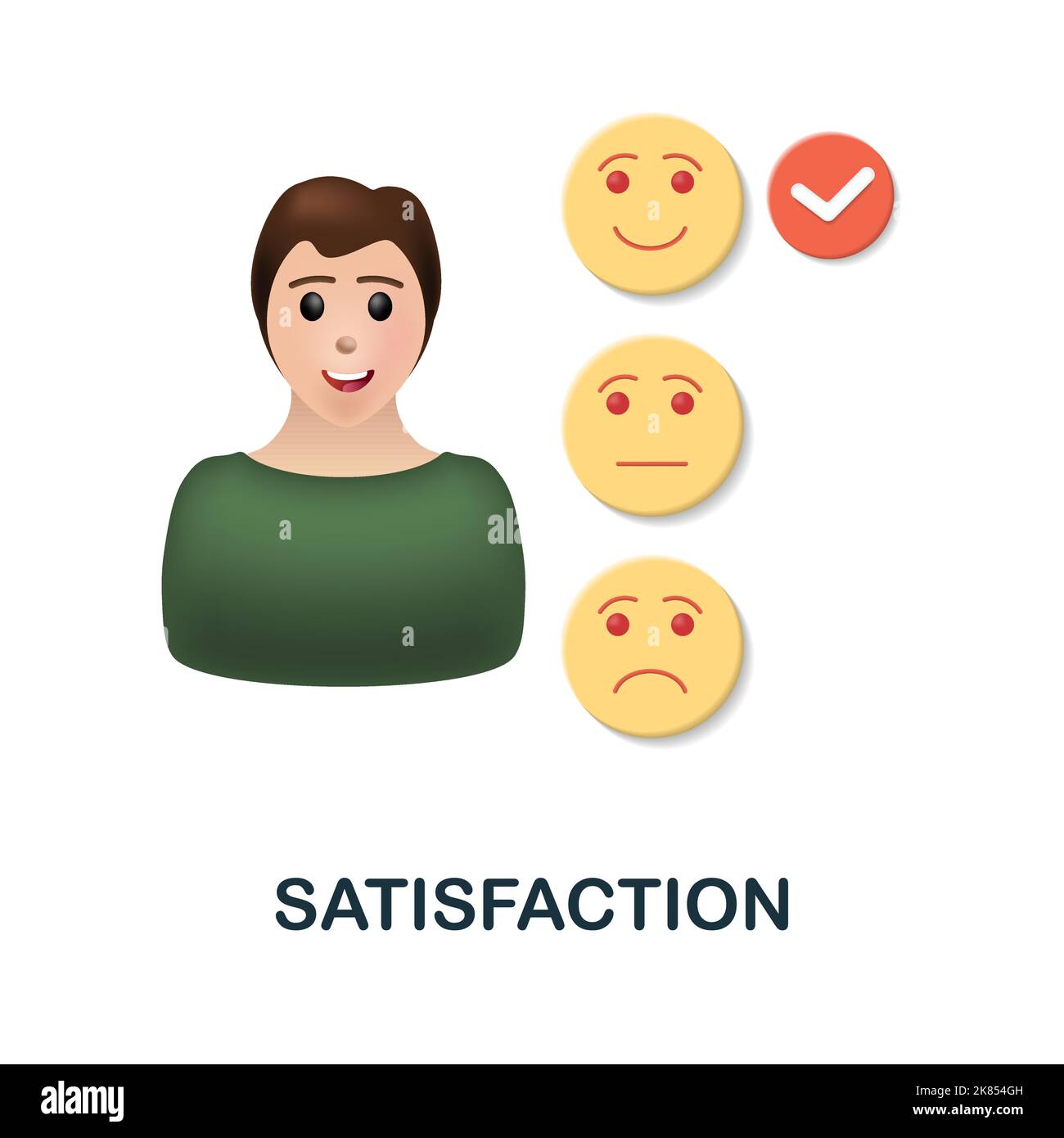 Satisfaction icon. 3d illustration from feedback collection. Creative ...