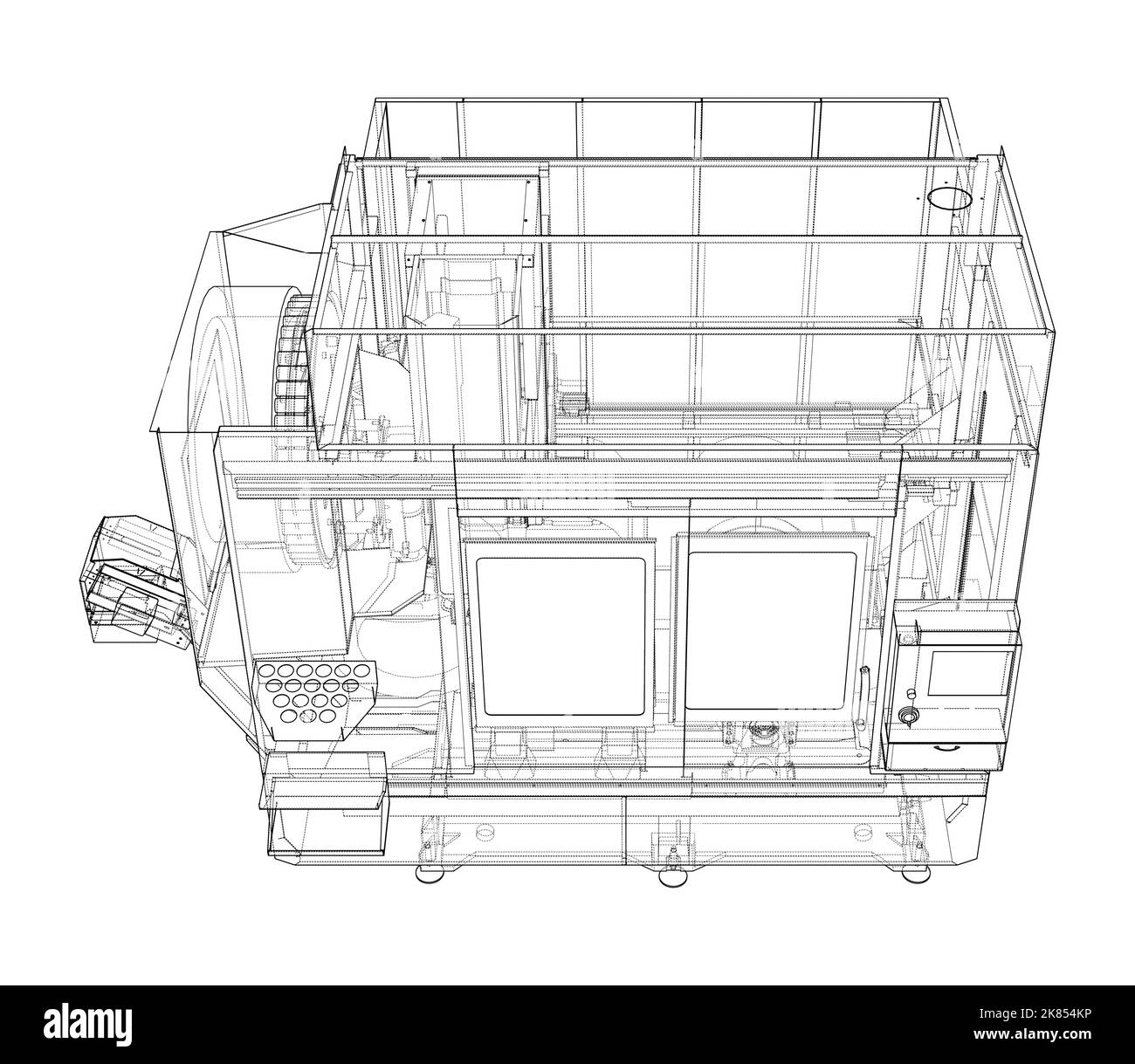 Metalworking CNC milling machine. Vector Stock Vector Image & Art - Alamy