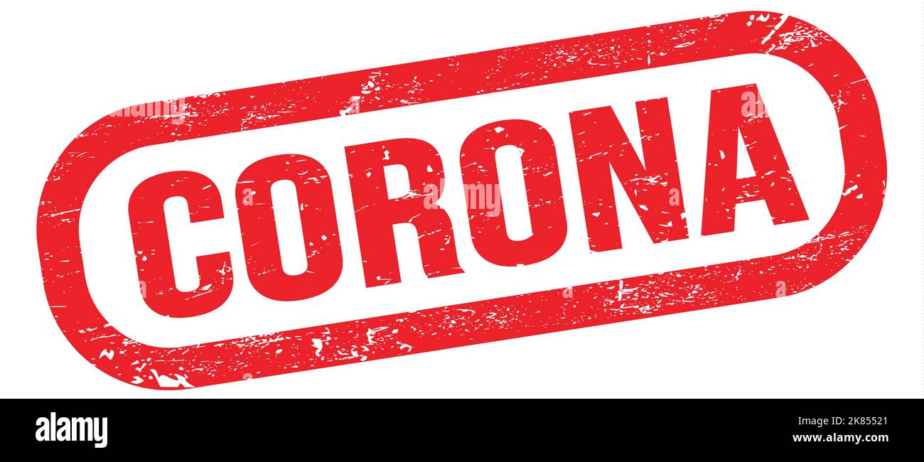 CORONA, text written on red rectangle stamp sign Stock Photo - Alamy