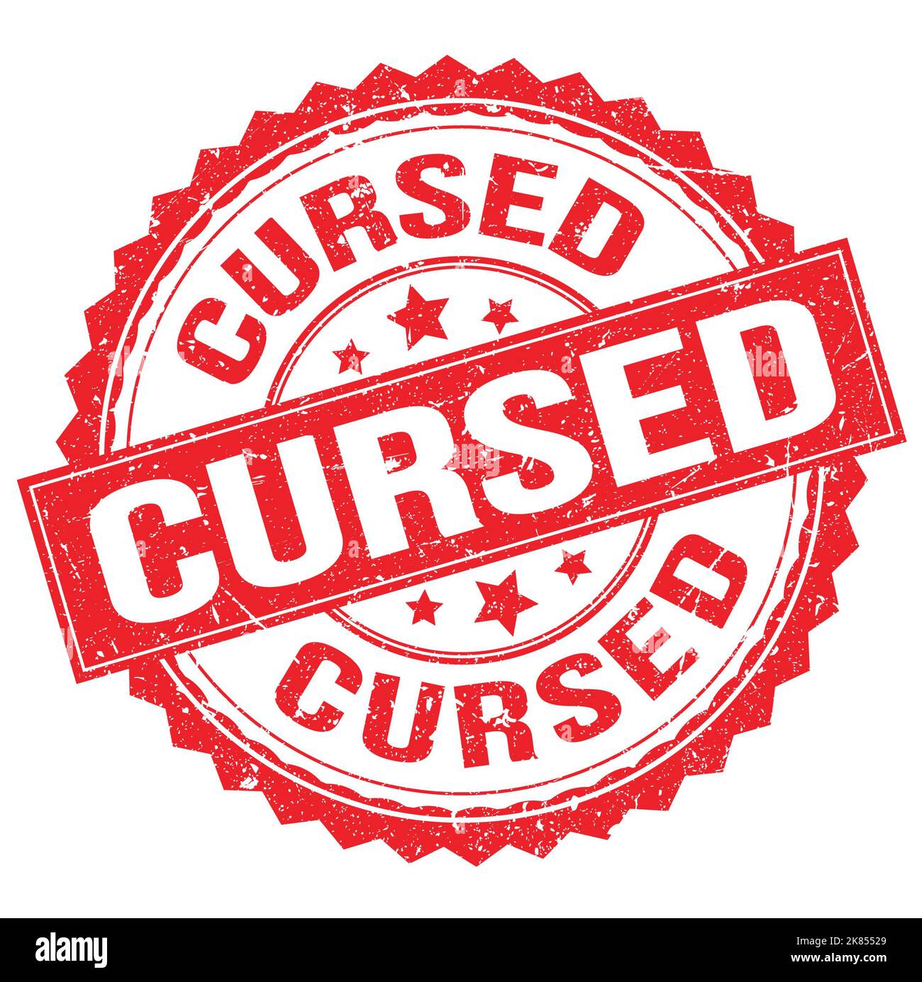 CURSED text written on red round stamp sign Stock Photo - Alamy