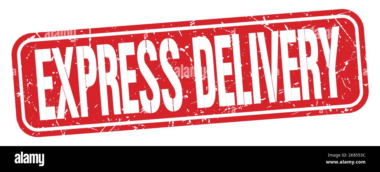 EXPRESS DELIVERY text written on red grungy stamp sign Stock Photo - Alamy