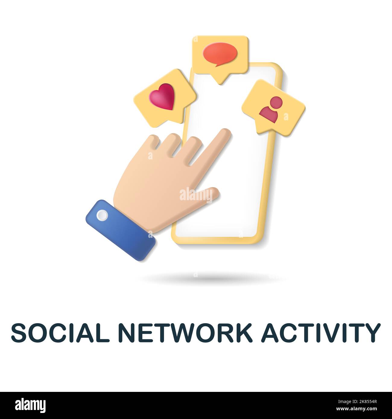 Social Network Activity icon. 3d illustration from feedback collection ...