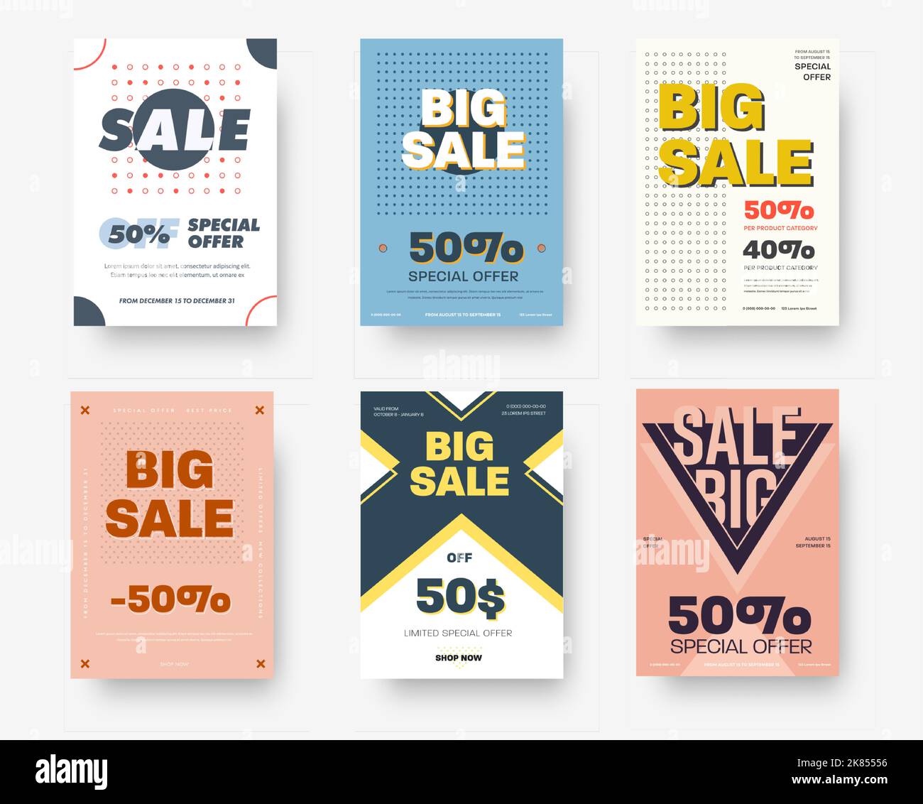 Vector Posters with cross, circles, triangles, color pattern, for a ...